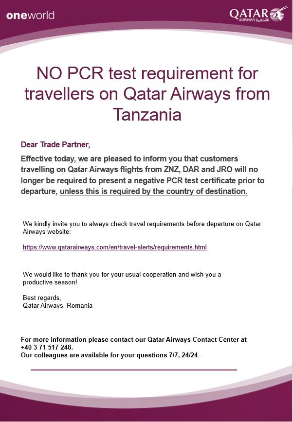 Qatar Airways renunta la obligativitatea testului PCR pentru zborurile ...